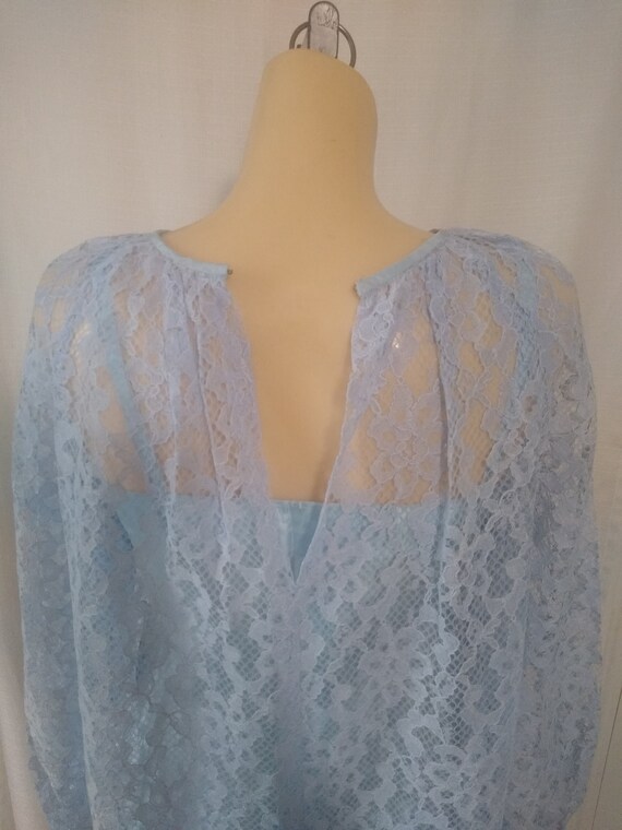 Vintage light blue lace overlay dress - Gem