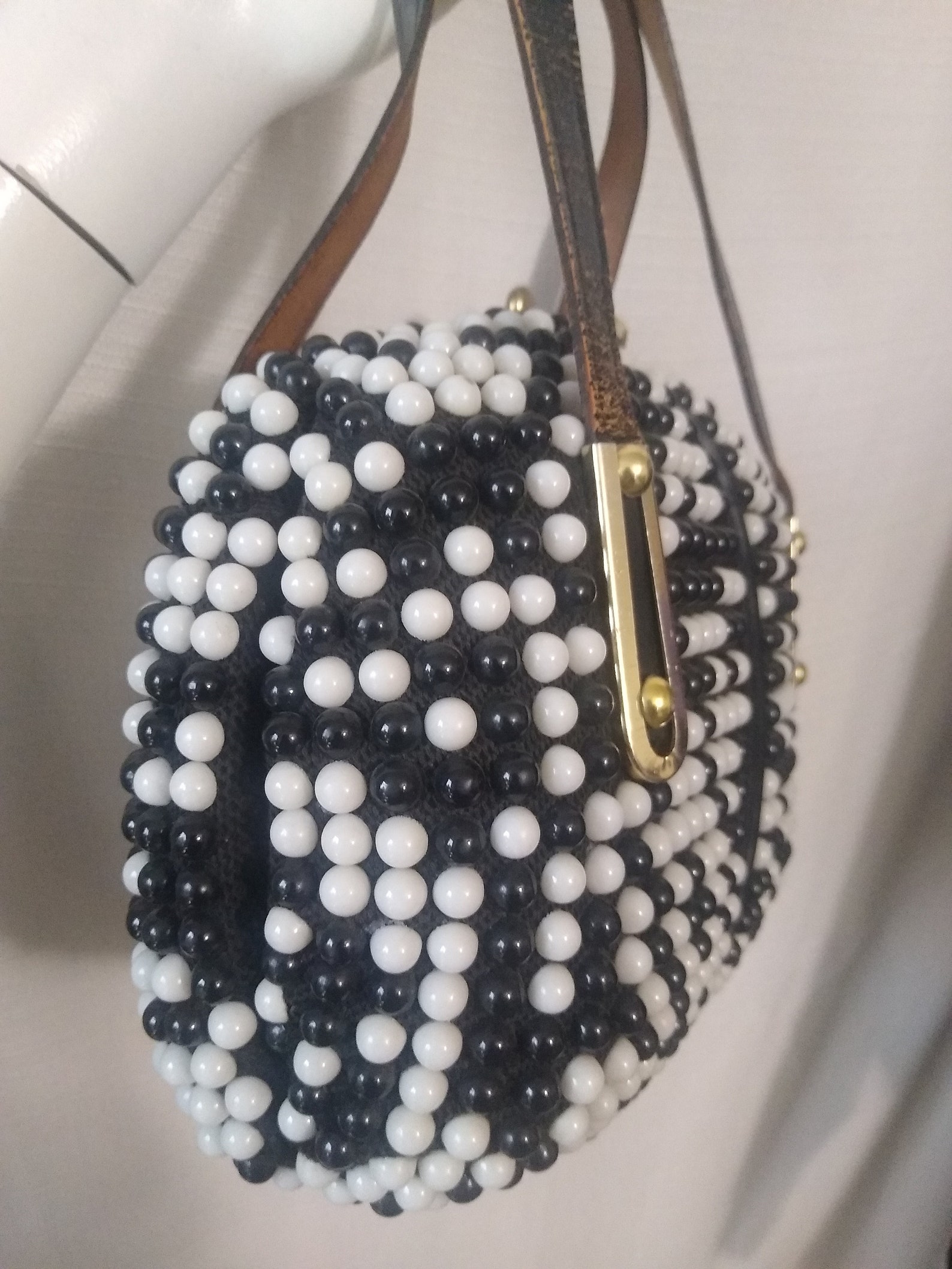 Vintage Black and White Bump Purse - Etsy