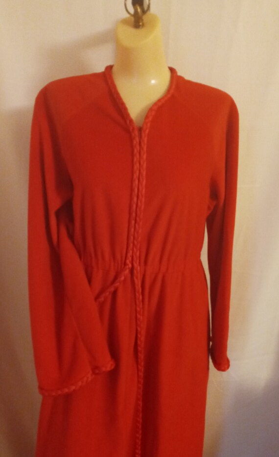 1970's Turquoise with Red and Blue Detail Rope Dress/… - Gem