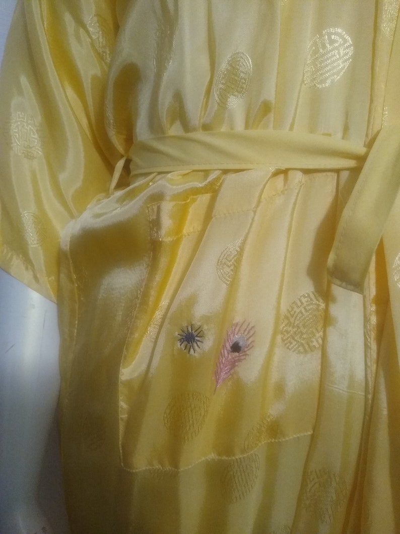 Vintage Golden Yellow Asian Style Robe - Etsy
