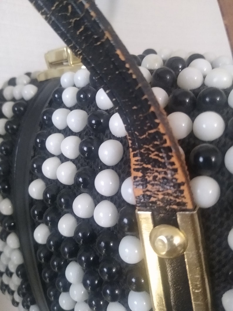 Vintage Black and White Bump Purse - Etsy