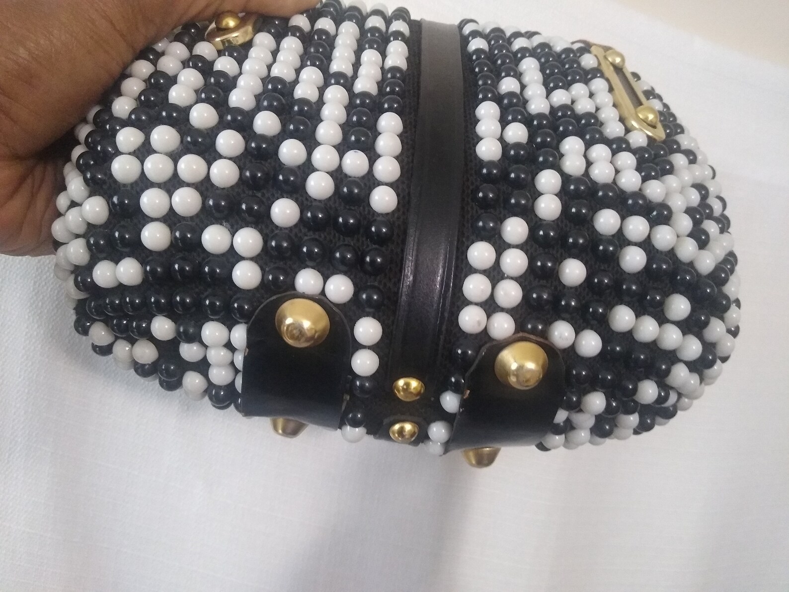 Vintage Black and White Bump Purse - Etsy