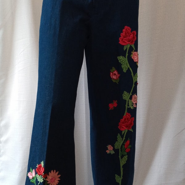Embroidery Jeans - Etsy