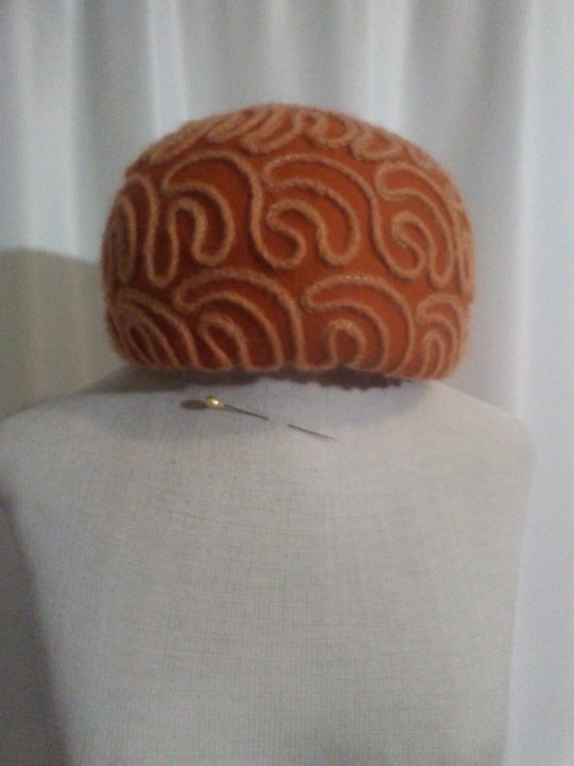 Vintage Rust Orange Pouf Hat - Etsy