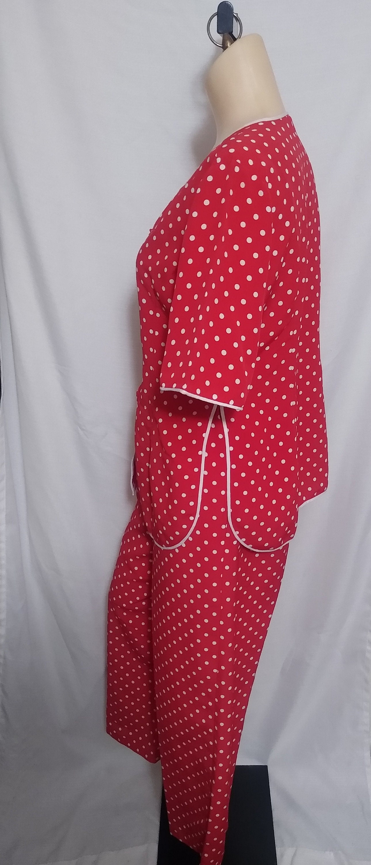 Vintage Red and White Polka Dot Asian Inspired Pajamas - Etsy