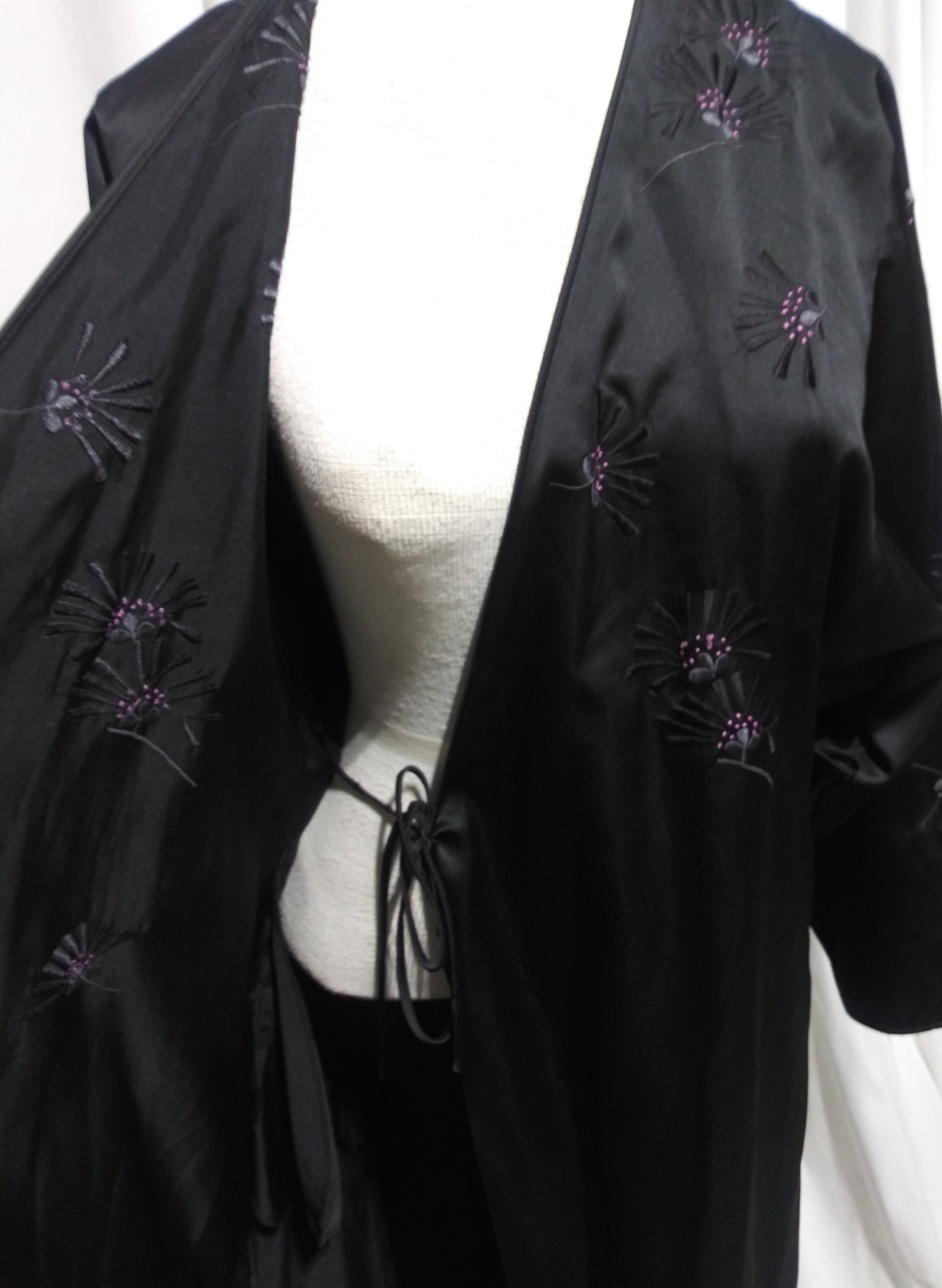 Vintage Black and Purple Robe - Etsy