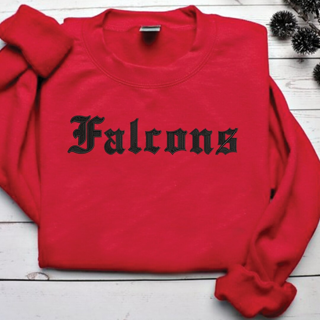 Falcons Embroidered Crewneck Atlanta Stitched Sweatshirt - Etsy