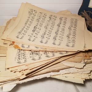 Shabby Scruffy Vintage Sheet Music Set of Ten 10 Sheets Crafting ...