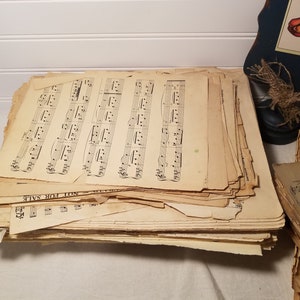 Shabby Scruffy Vintage Sheet Music Set of Ten 10 Sheets Crafting ...
