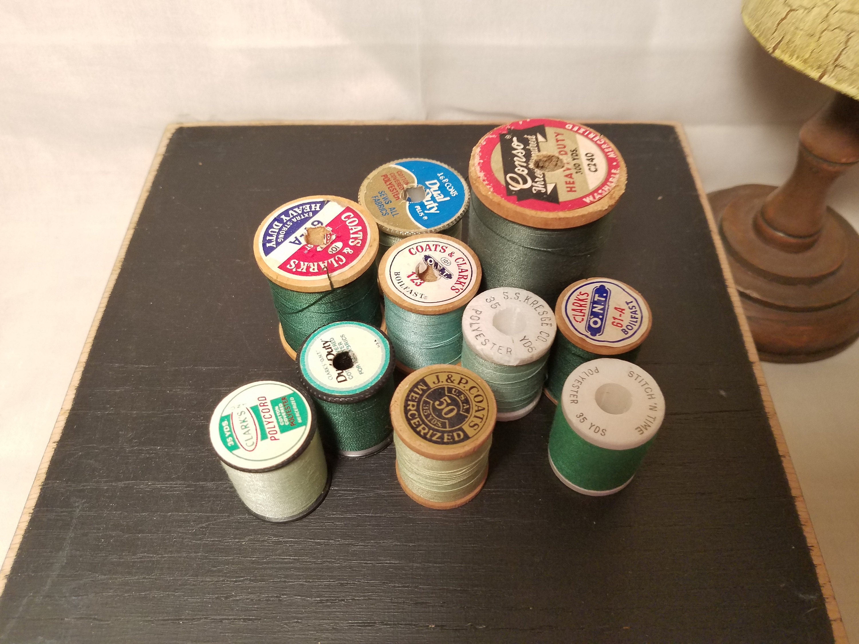 Green Thread Spools Set of Ten 10 Sewing Quilting Crafting - Etsy.de