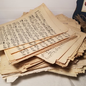 Shabby Scruffy Vintage Sheet Music Set of Ten 10 Sheets Crafting ...