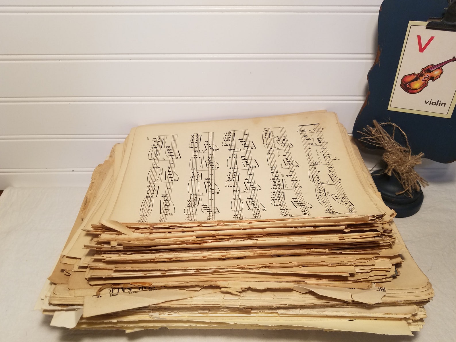 Shabby Scruffy Vintage Sheet Music Set of Ten 10 Sheets - Etsy