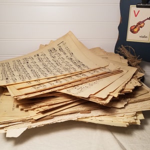 Shabby Scruffy Vintage Sheet Music Set of Ten 10 Sheets Crafting ...