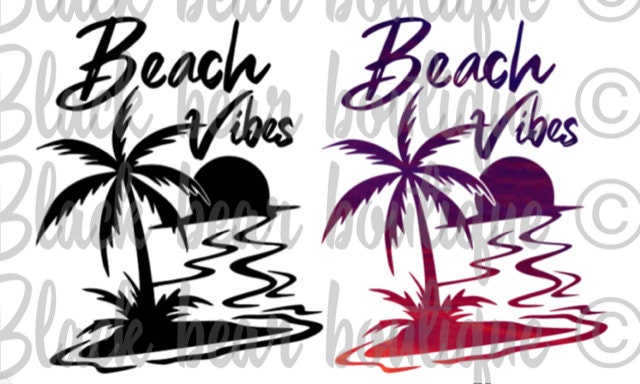 Summer Beach Bundle A PNG Files Cricut Silhouette Cut Files Obmre Neon ...