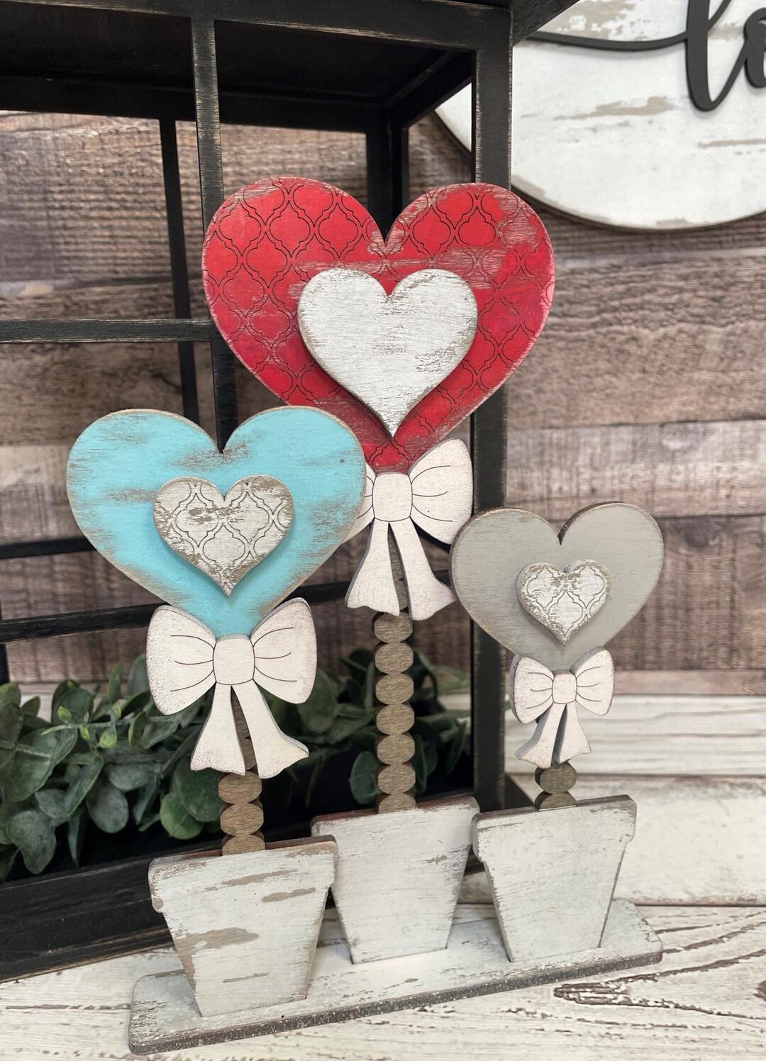 DIY, Valentine, Heart Flowers, Unfinished Blanks, Paint Party Flower ...