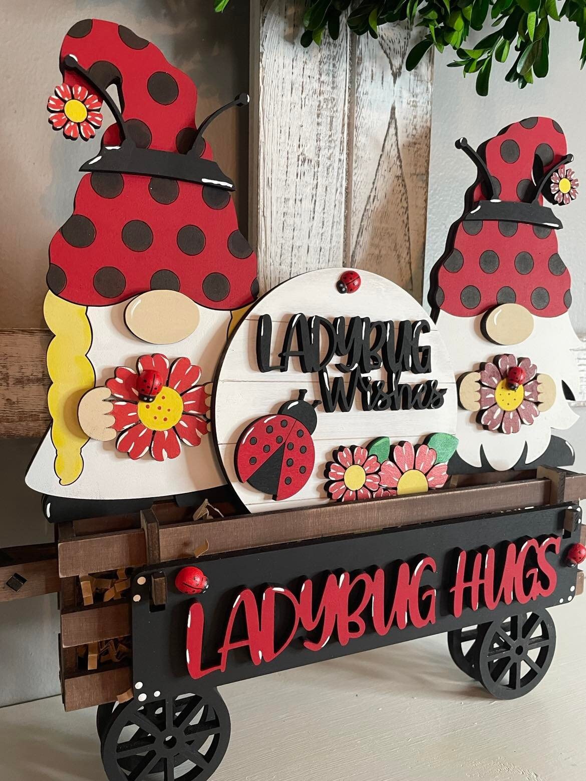 DIY Ladybug Hugs Wagon Crate Unfinished Blank Wood - Etsy