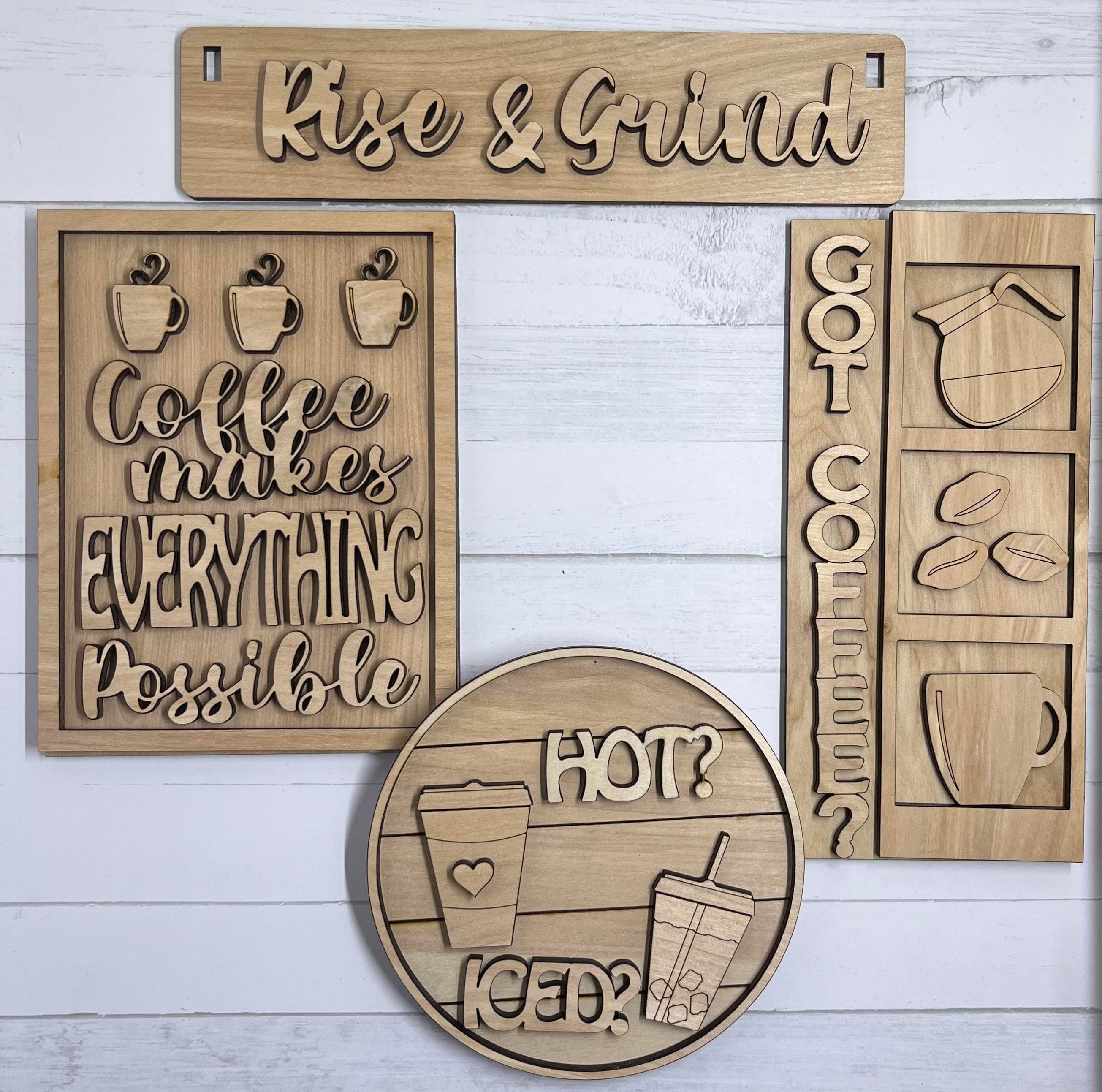 DIY Coffee Rise and Grind Interchangeable Inserts Blank - Etsy