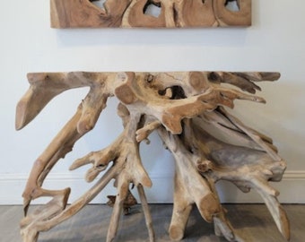 4 Ft Teak Root Console Table - Etsy