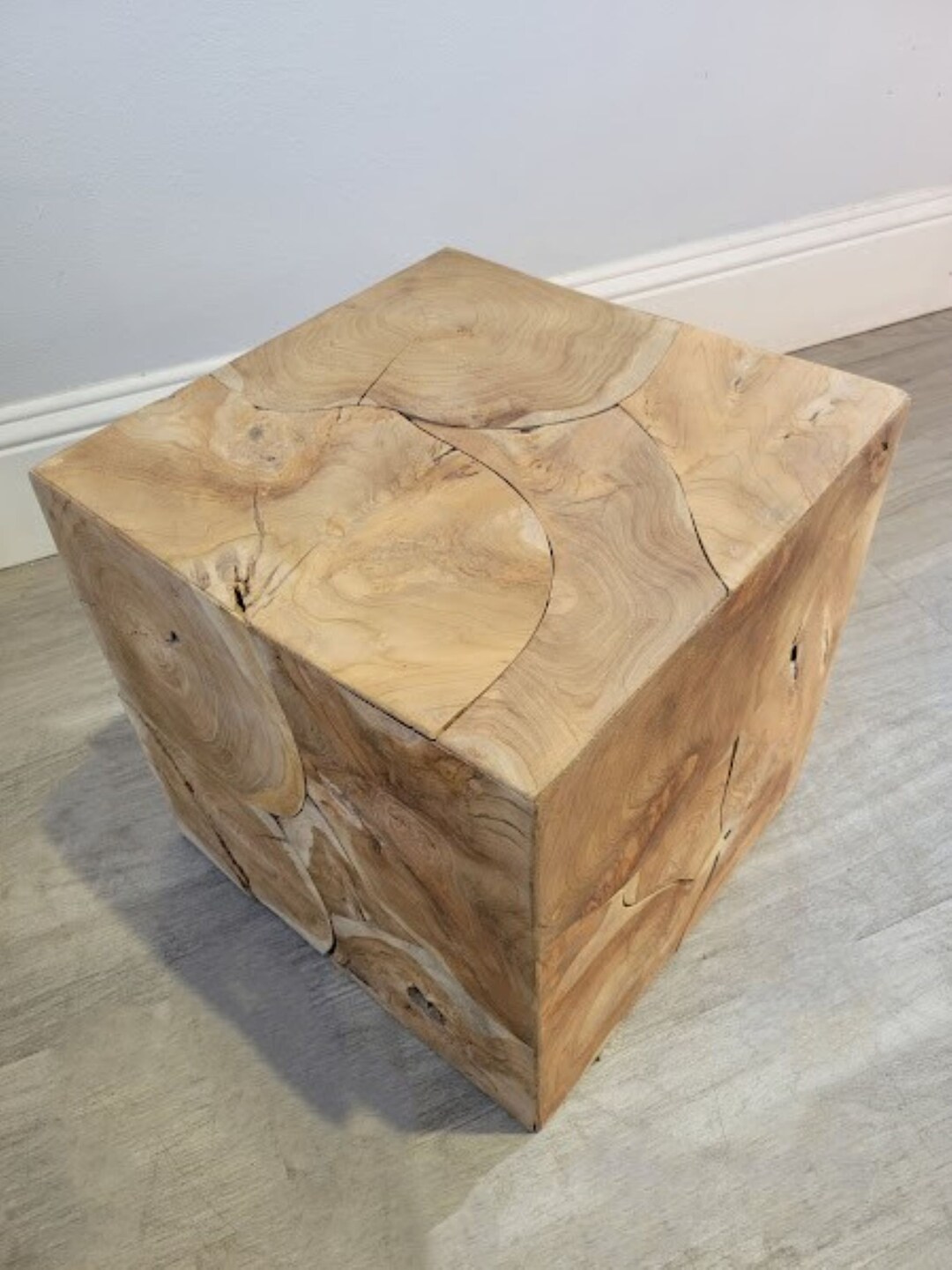 Teak Block Display Table - 16 in Cube - Etsy