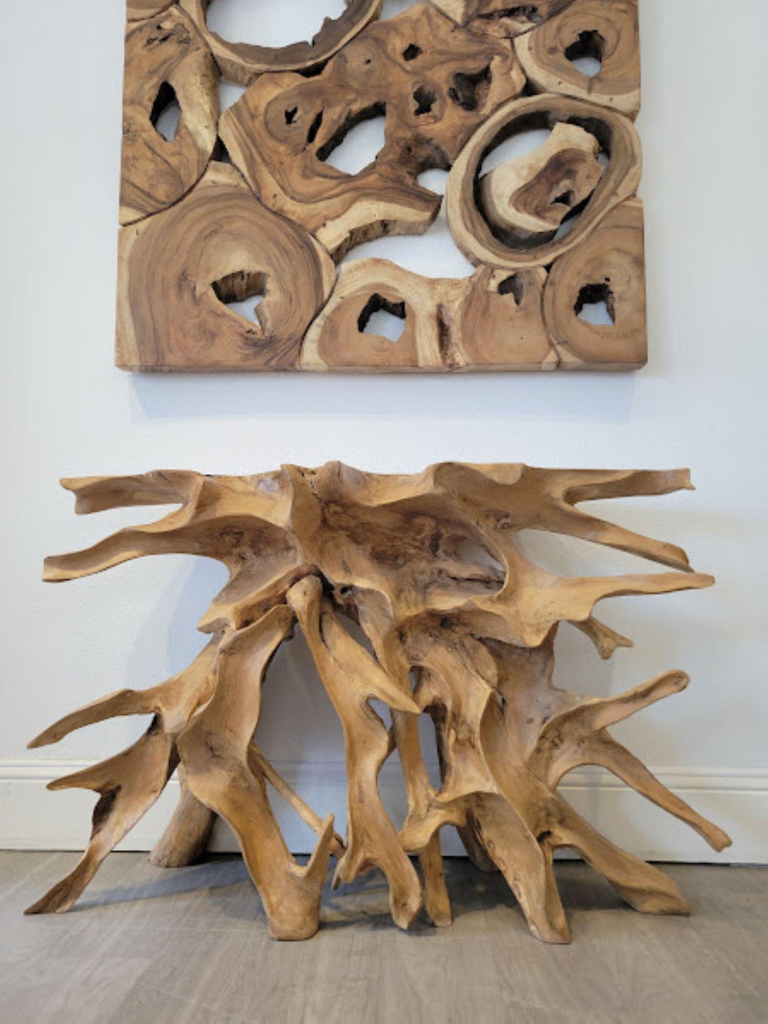 Carved Teak Root Console Table - Etsy