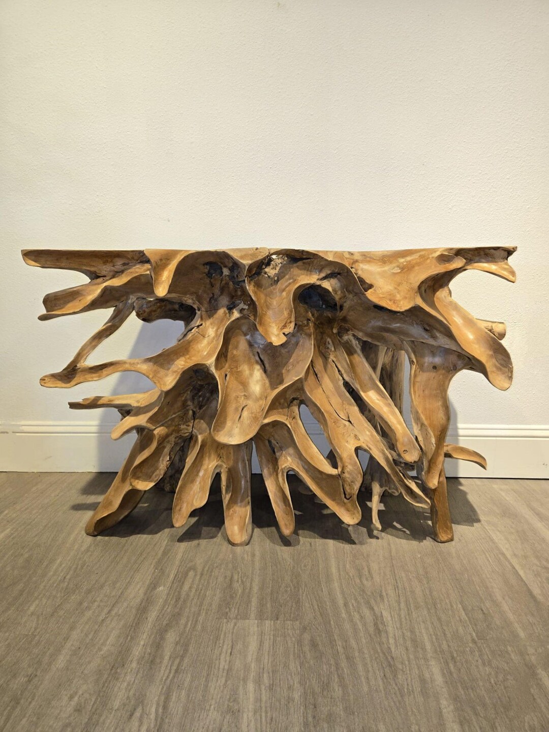 Carved Teak Root Console Table - Etsy