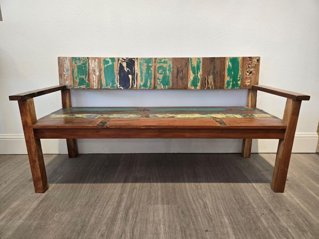 Teak Boat Wood Rustic Bench - Etsy