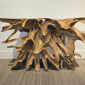 Carved Teak Root Console Table - Etsy