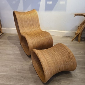 PRE-ORDER Natural Rattan Infinity Chair With Ottoman - Etsy