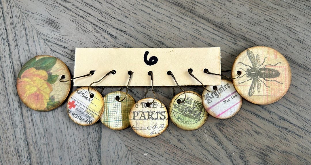 Tim Holtz Paper Junk Journal Dangles set of 7 - Etsy