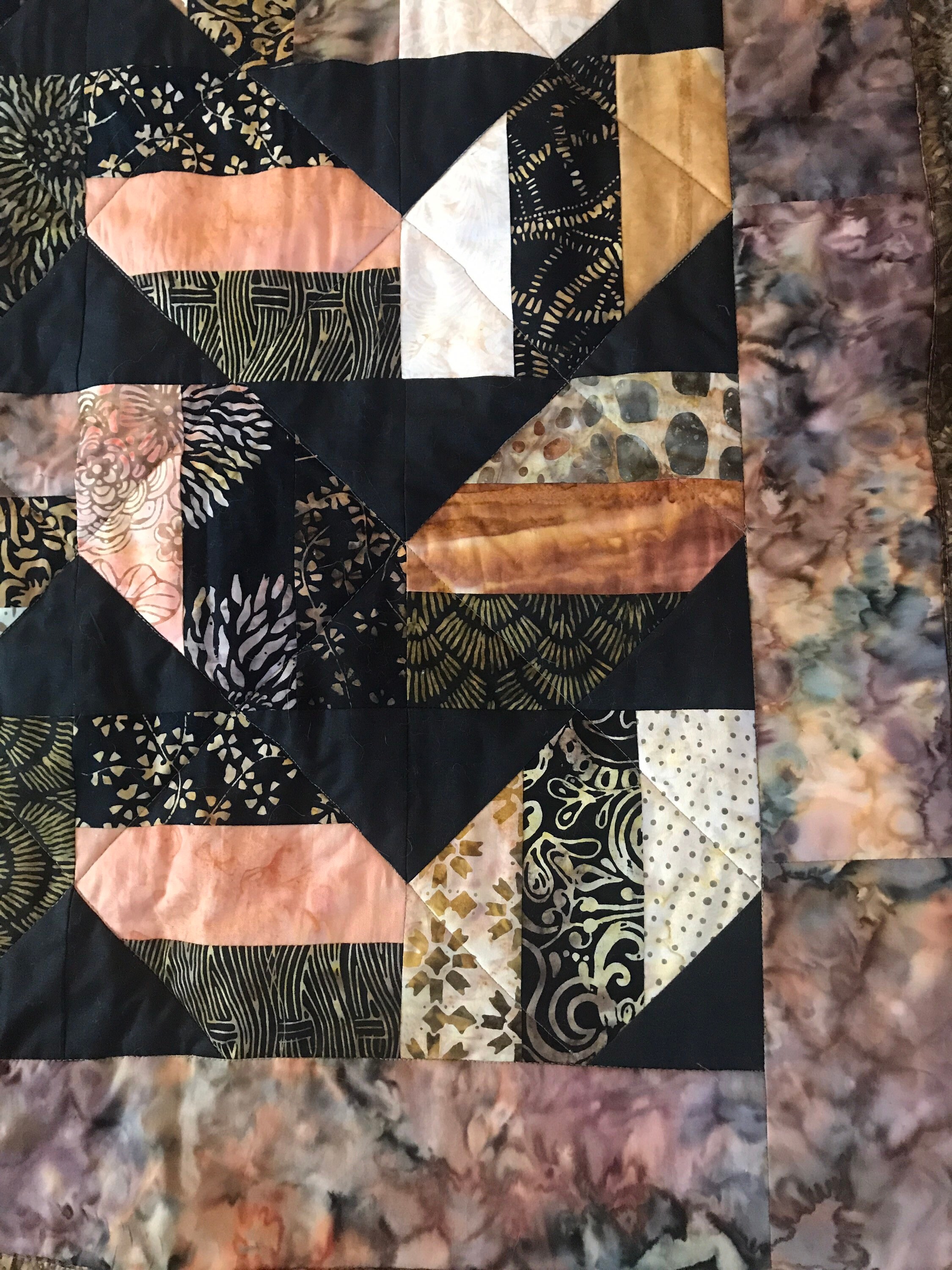 Batik Quilt, Zig Zag Pattern, Blanket, Throw, Patchwork - Etsy