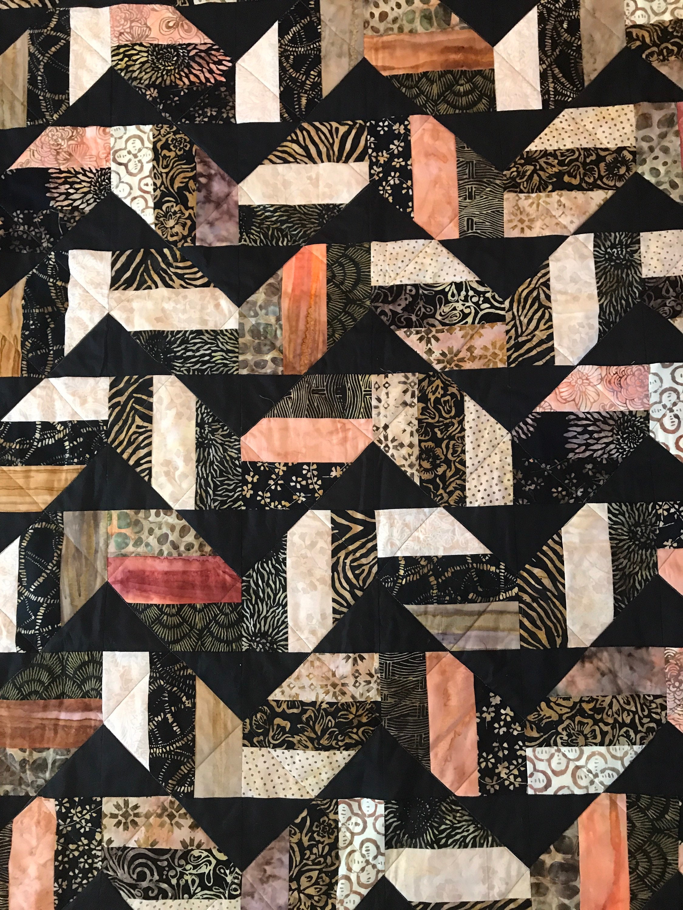 Batik Quilt, Zig Zag Pattern, Blanket, Throw, Patchwork - Etsy