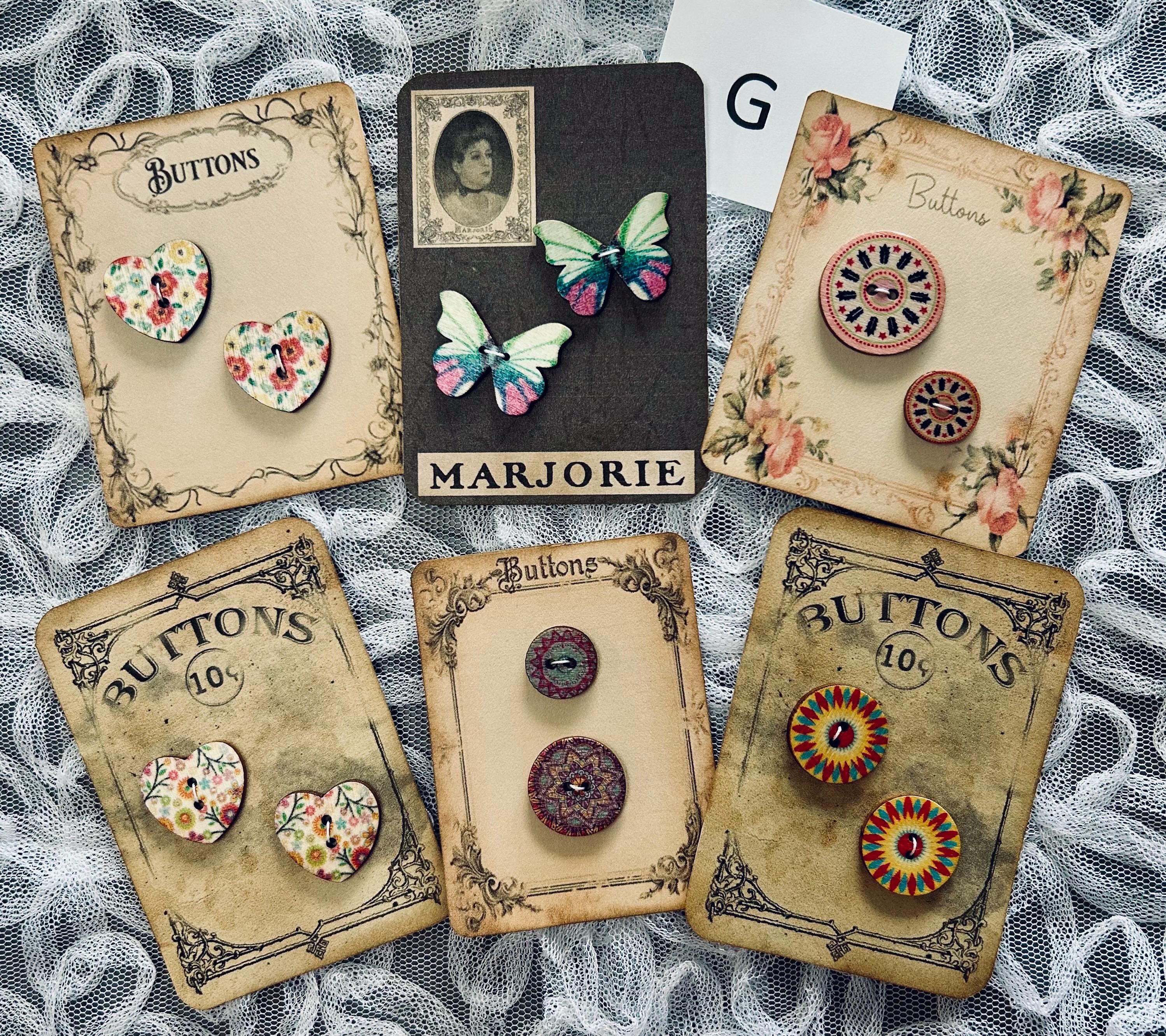 Button Cards With Buttons (set of 6) - Etsy