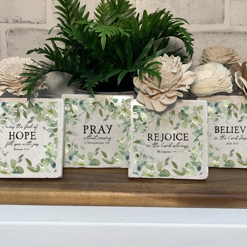 Custom Bible Verse Coaster Set Encouragement Gift Custom - Etsy