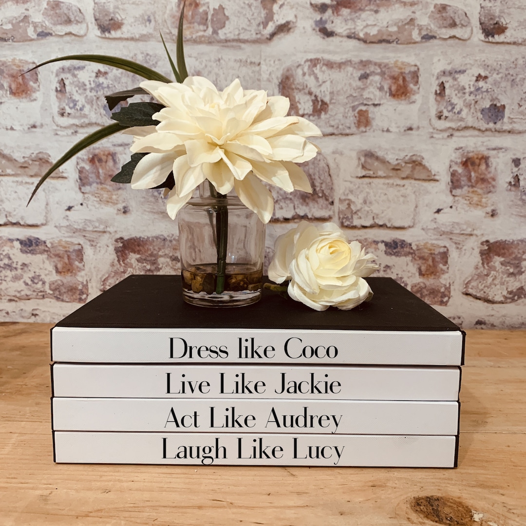 Dress Like Coco Book Decor |iconic Women Quote Book Stack | Coffee ...