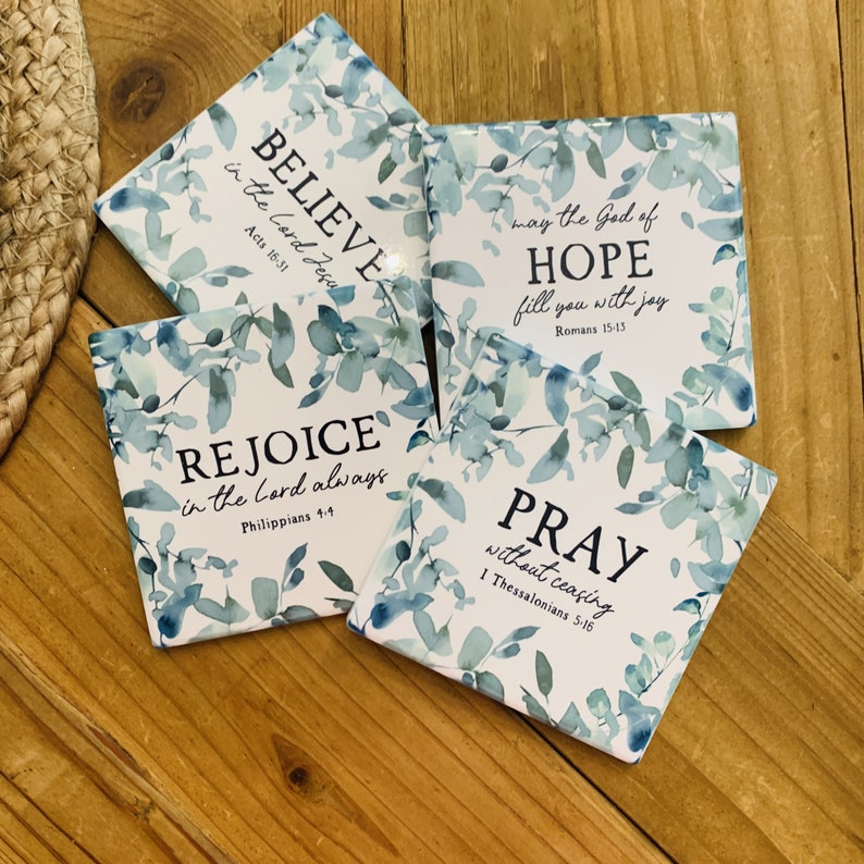 Custom Bible Verse Coaster Set Encouragement Gift Custom - Etsy