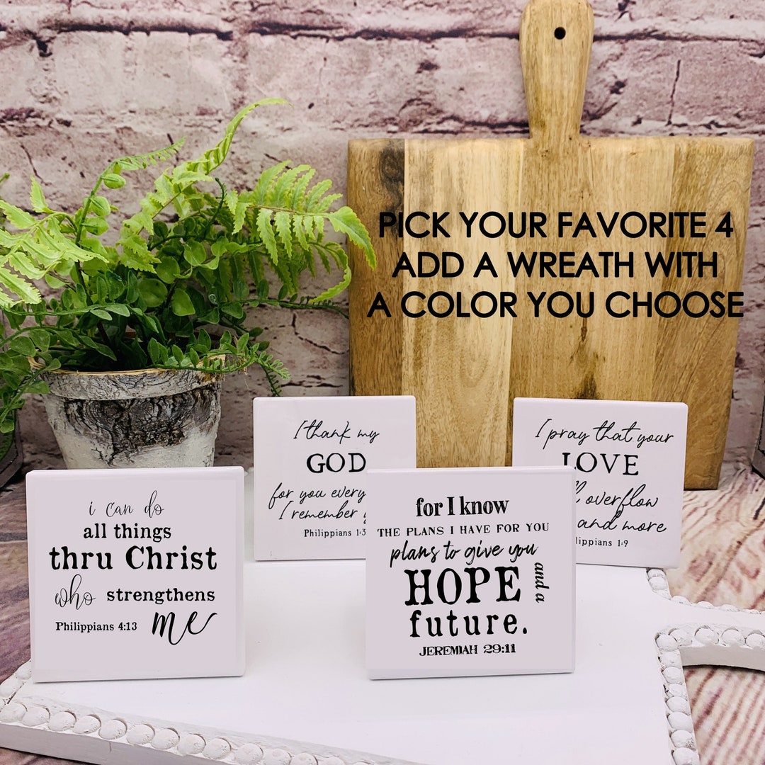 Personalized Bible Verse Coasters - Set of 4 - Thoughtful Home Gift - Etsy