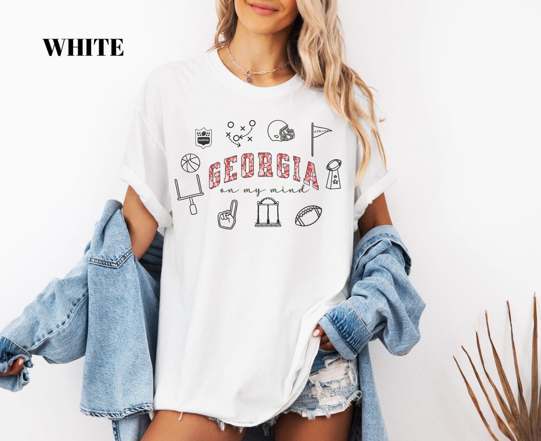 Georgia Toile Print Comfort Colors T-shirt | UGA Doodle Tee | Southern ...