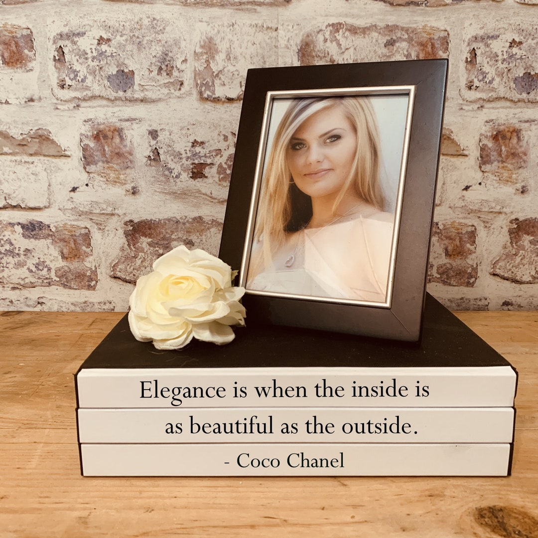 Custom Coffee Table Book Stack, Coco Chanel Quote, Fashion Designer ...