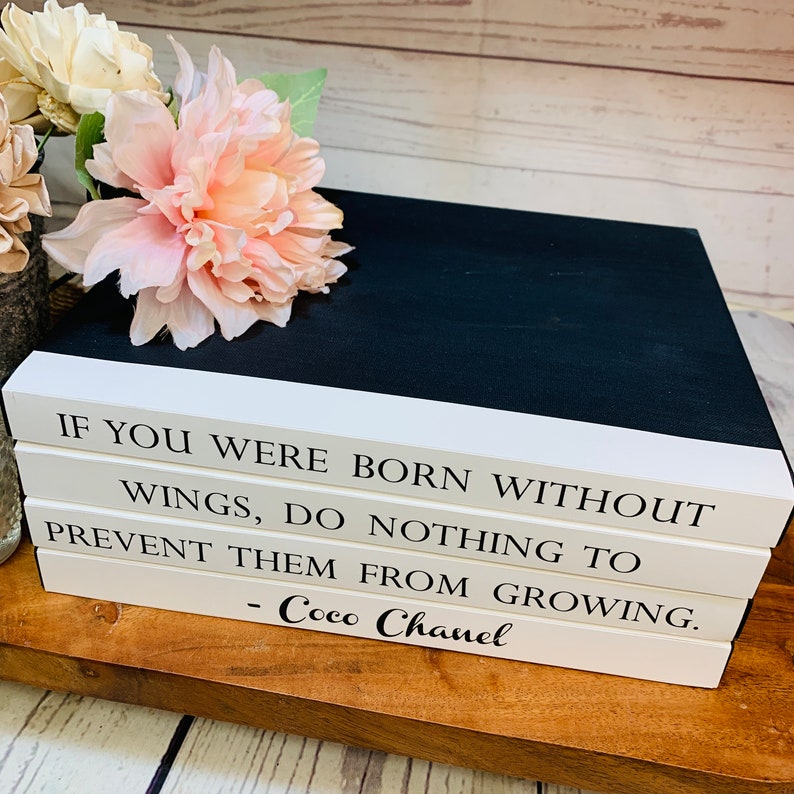 Coffee Table Book Stack Coco Chanel Quote Fashion Designer | Etsy