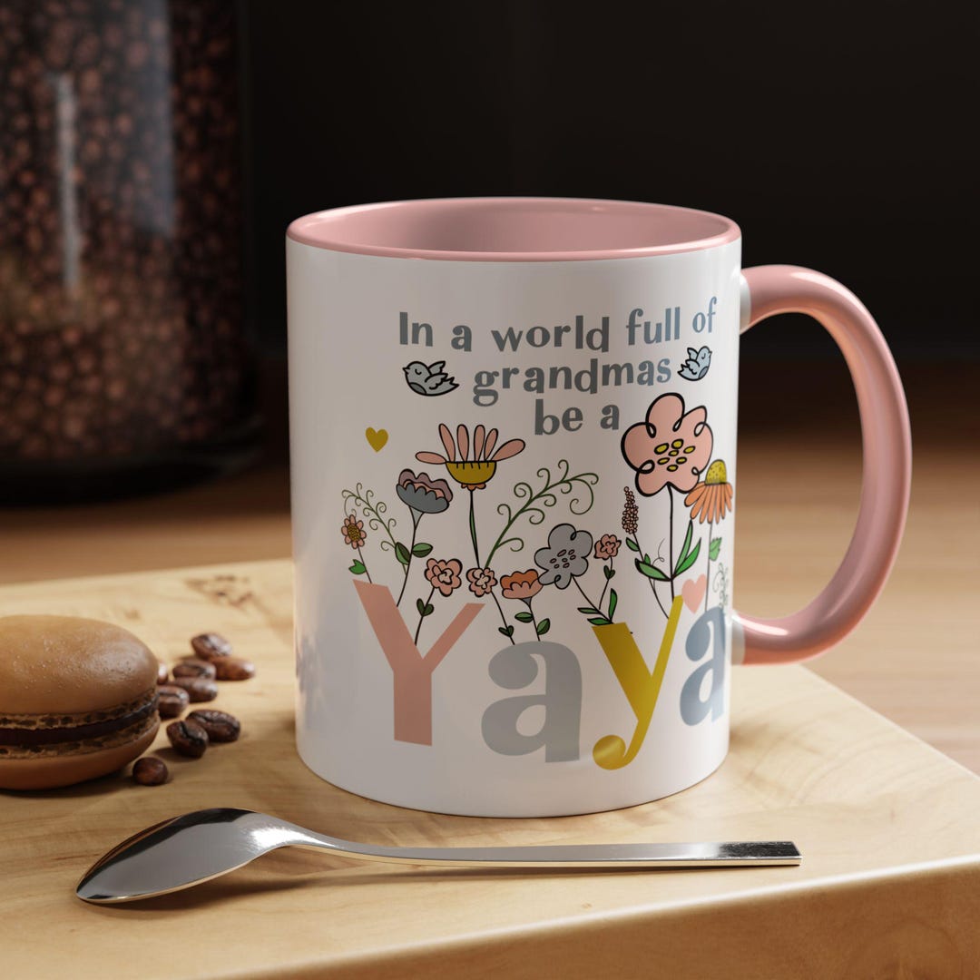 Yaya Coffee Mug | Floral Pastel Design, Mother's Day Gift - Etsy