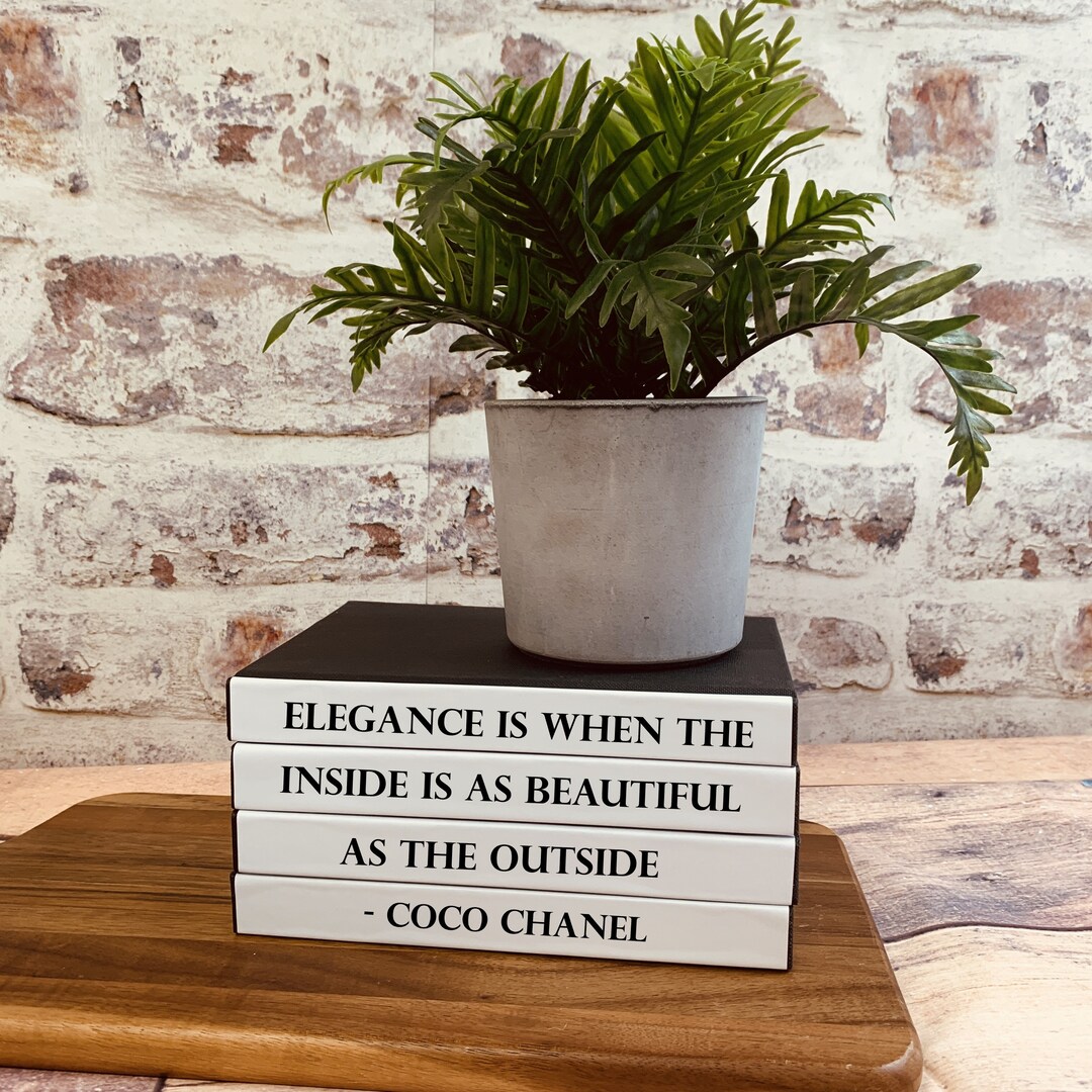 Custom Coffee Table Book Stack, Coco Chanel Quote, Fashion Designer ...