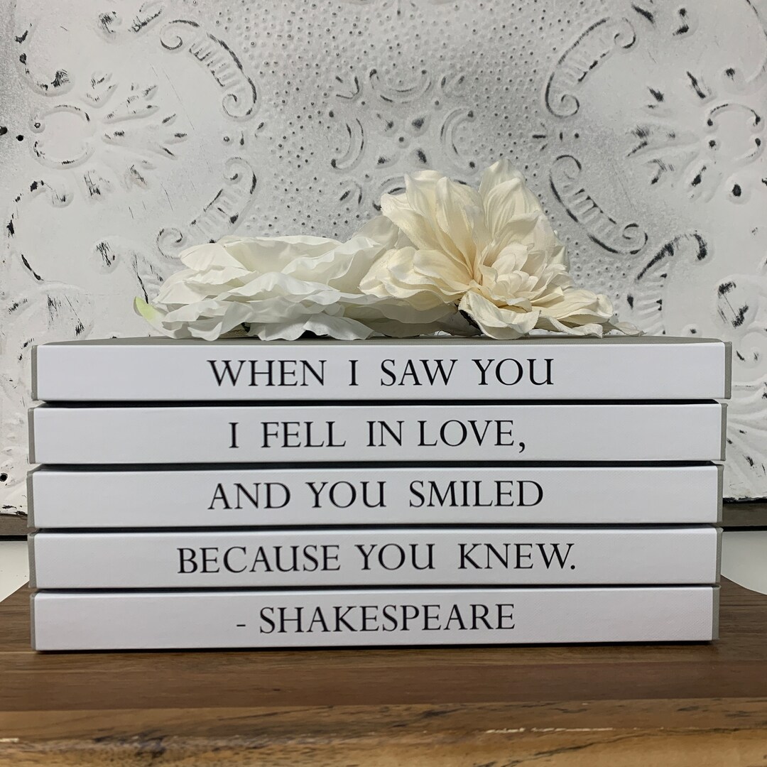 Shakespeare Love Quote Book Stack: Decorative Book Display - Etsy