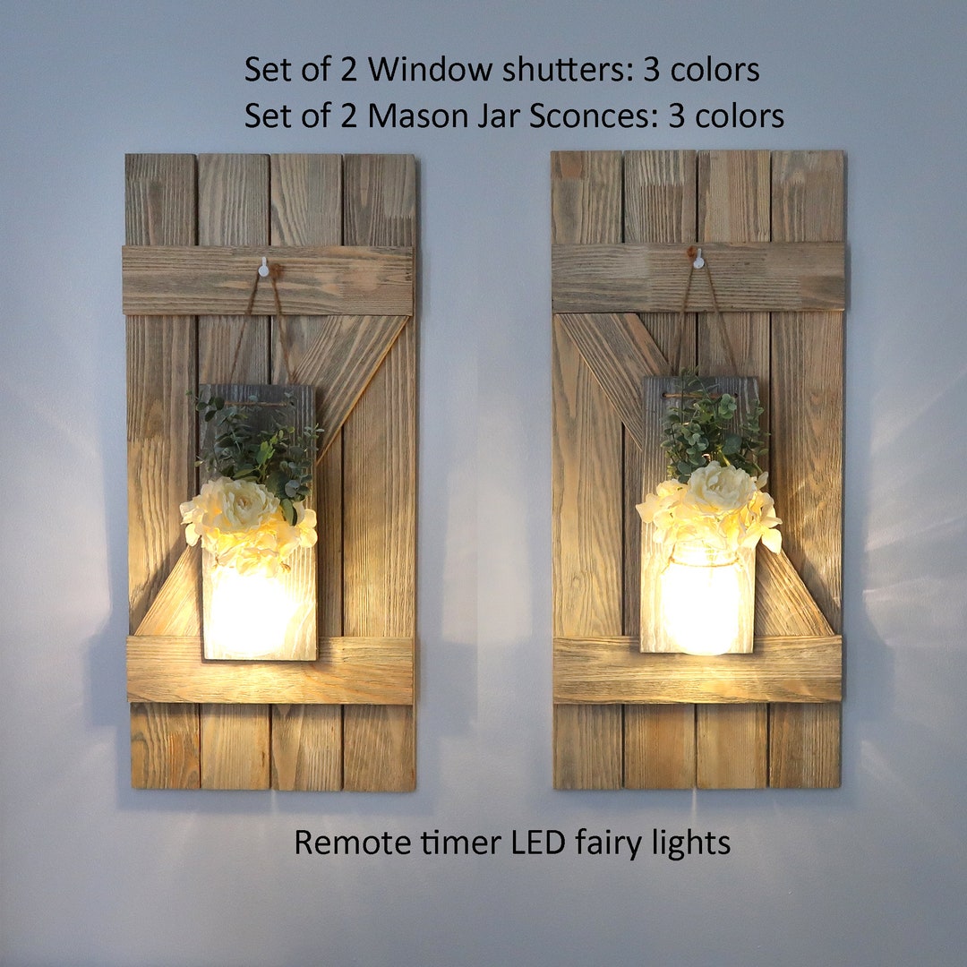 Decorative Shutters Set of 2 – Rustic Farmhouse Window Shutters With Z ...