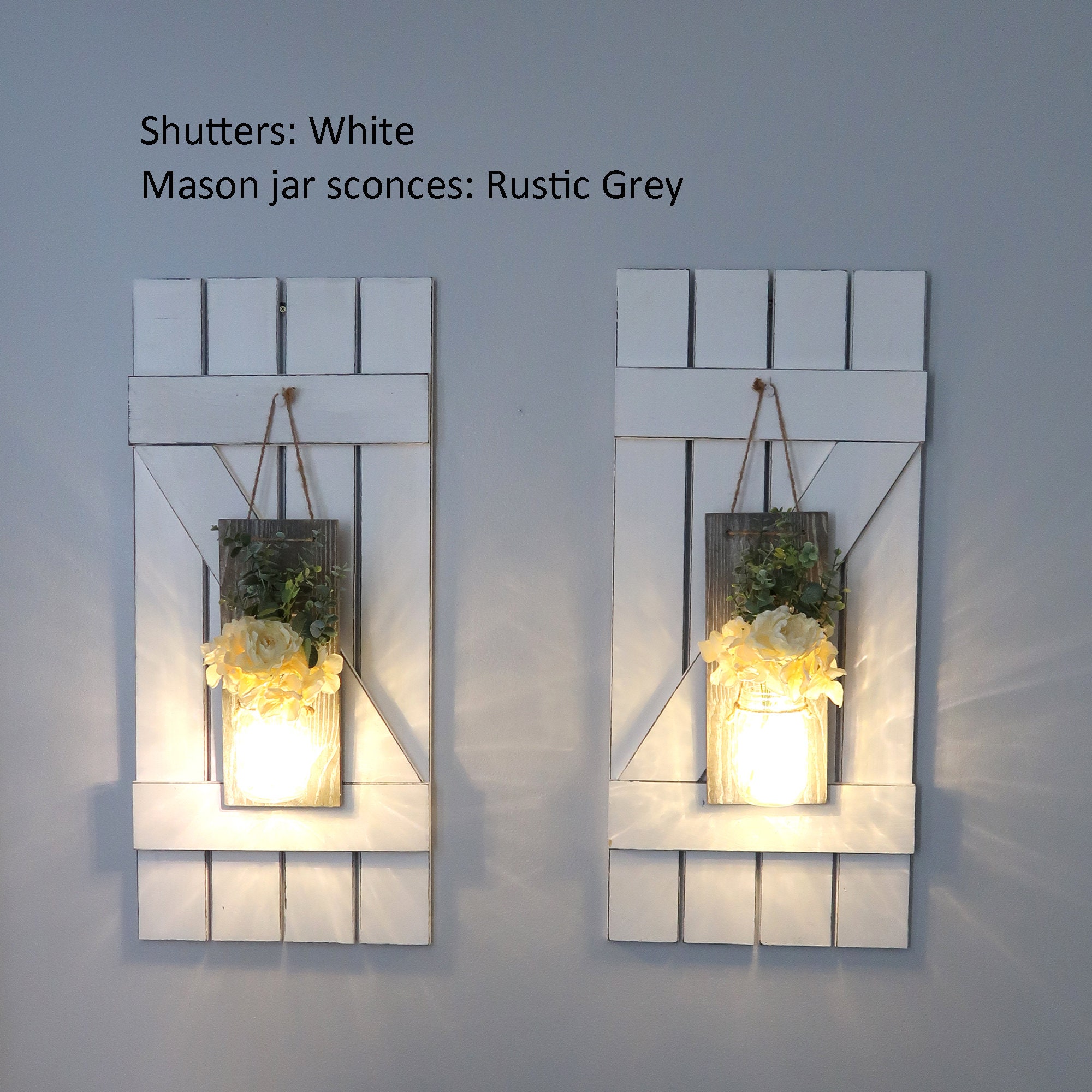 Decorative Shutters Set of 2 – Rustic Farmhouse Window Shutters With Z ...
