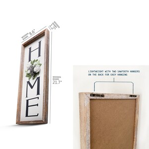 Vertical/horizontal HOME Sign W Felt Flower for O Farmhouse Wood Framed ...
