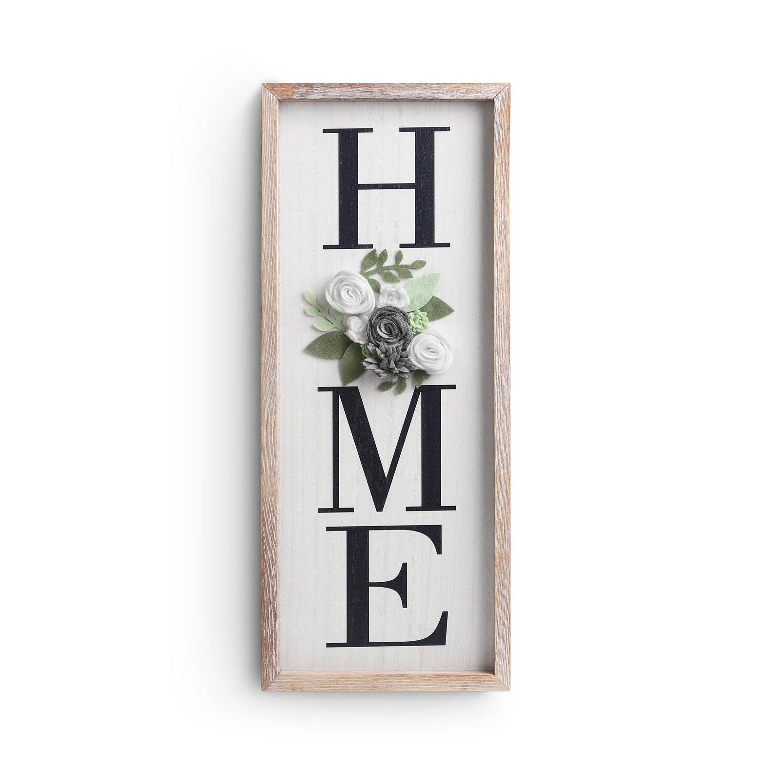 Vertical/horizontal HOME Sign W Felt Flower for O Farmhouse - Etsy