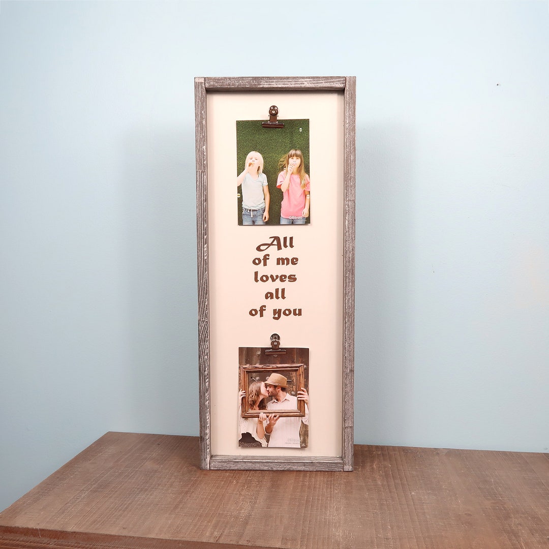 Engraved Portrait Collage Picture Frame: Rustic Pinewood Keepsake - Etsy