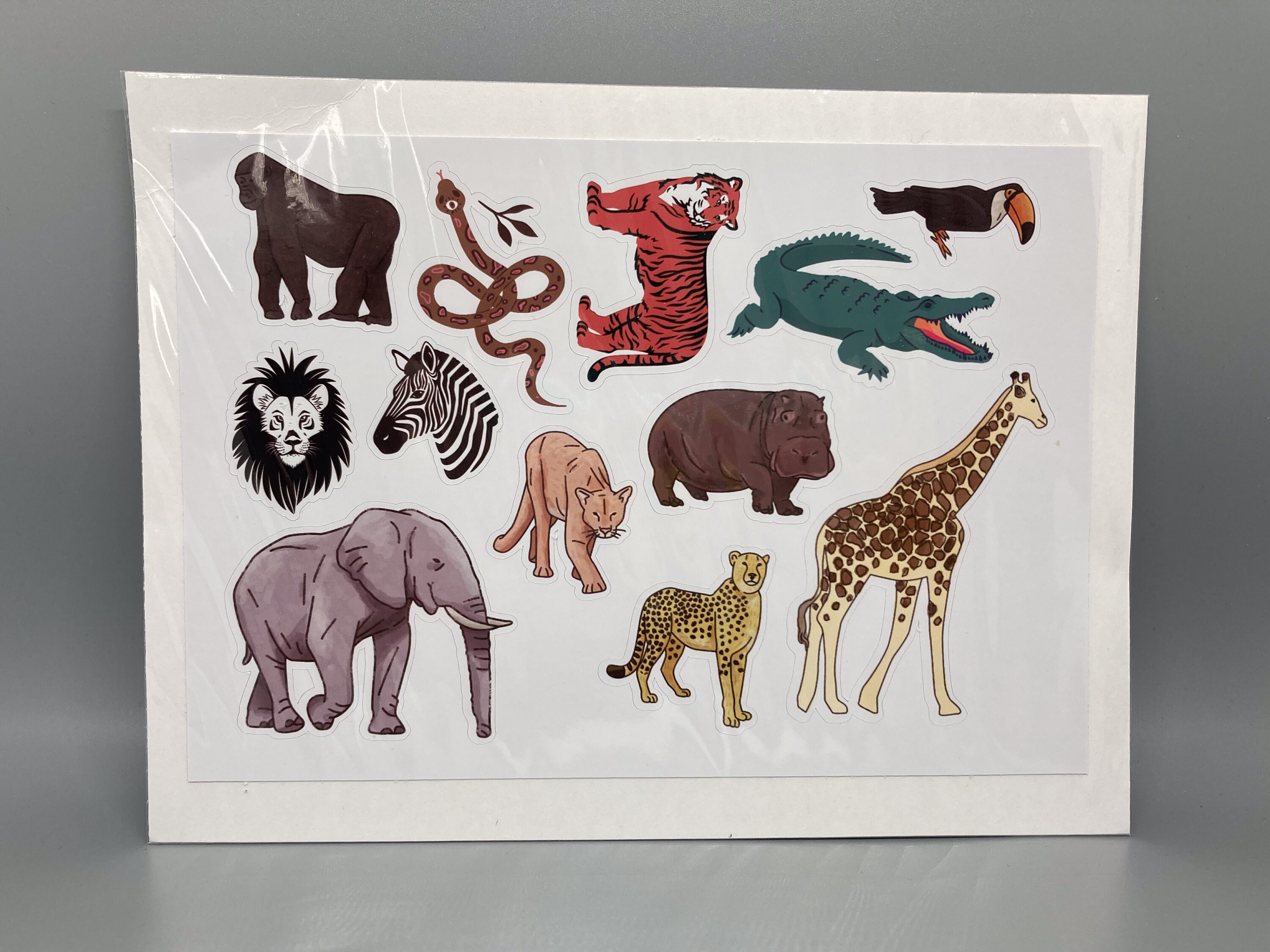 Jungle/safari Animals Sticker Sheet - Etsy