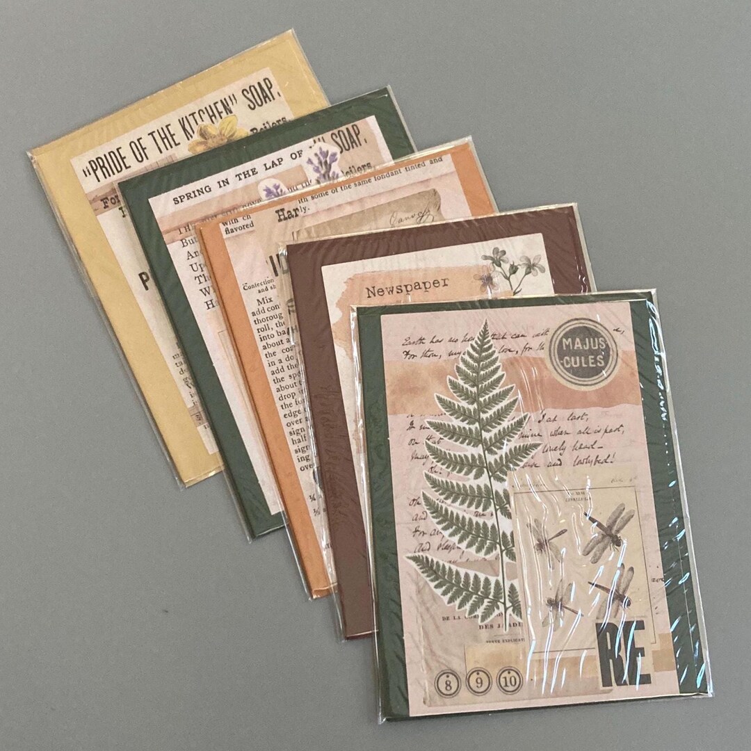 Vintage Collage Card Pack of 5 - Etsy