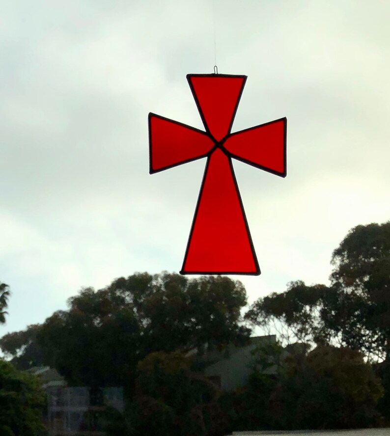 Knights Templar Red Stained Glass Cross - Etsy